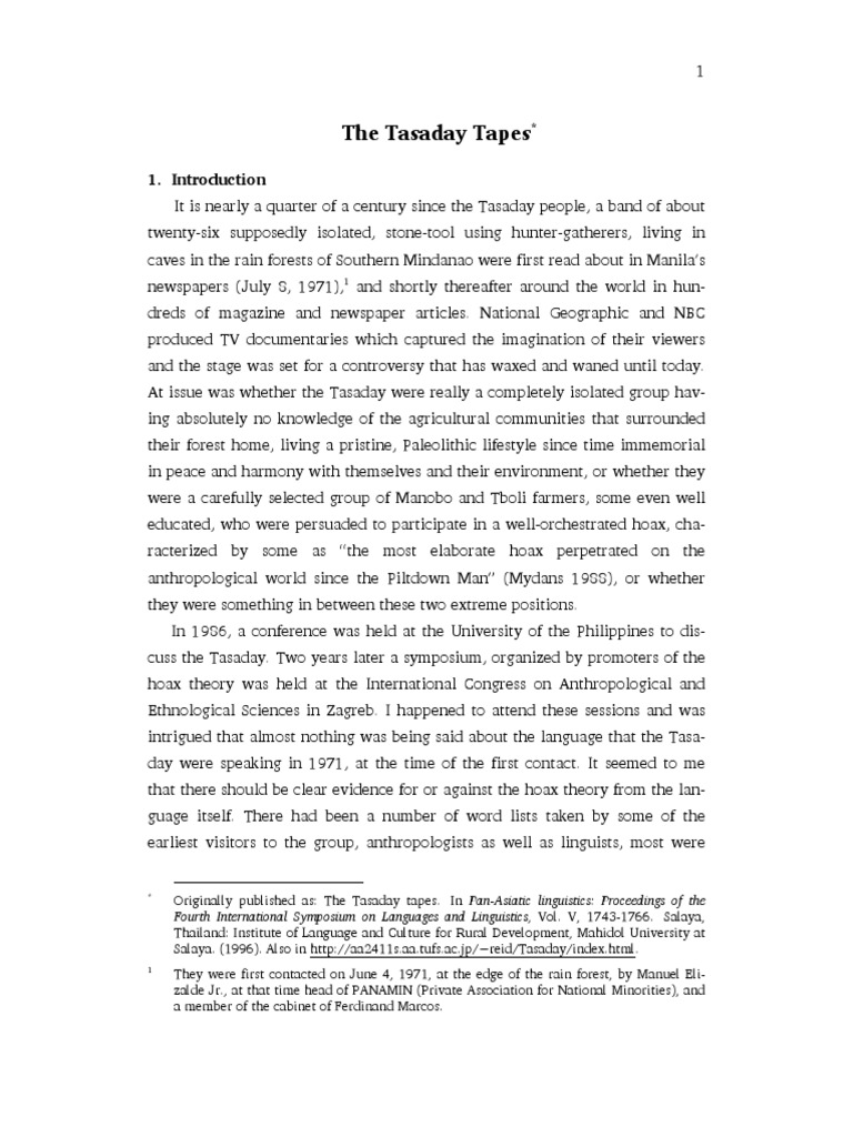 The Tasaday Tapes: Fourth International Symposium On Languages and ...
