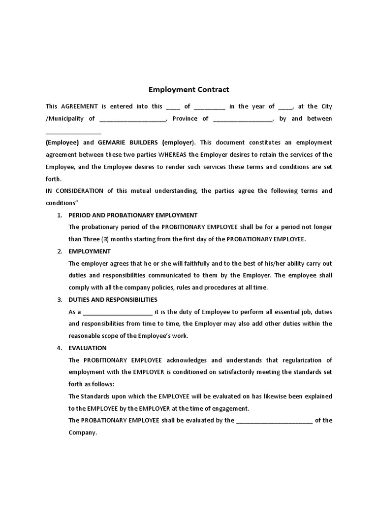 Employment Contract | PDF | Sick Leave | Non Disclosure Agreement