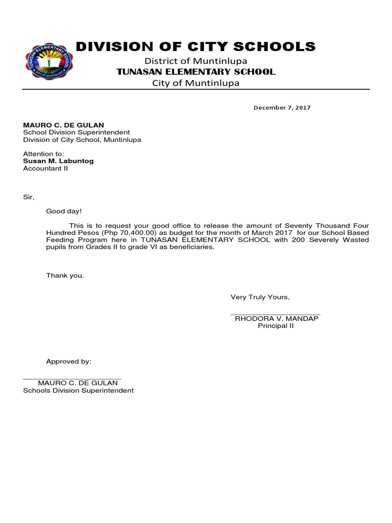 School Feeding Program Budget Request | PDF