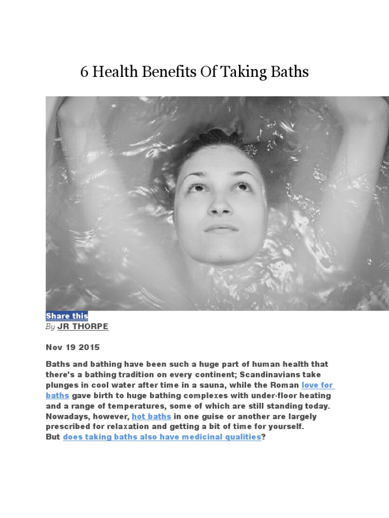 6 Health Benefits of Taking Baths | Download Free PDF | Hyperthermia ...