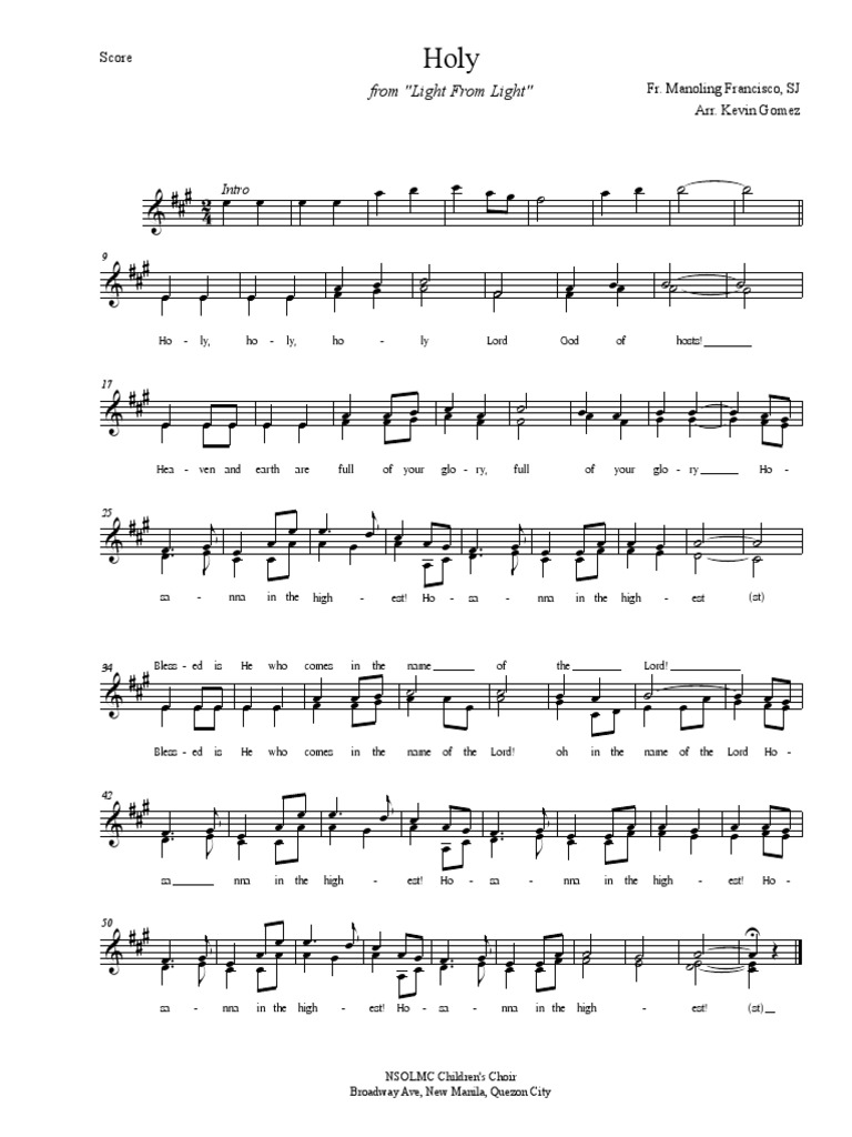 Holy (Light From Light) SA | PDF