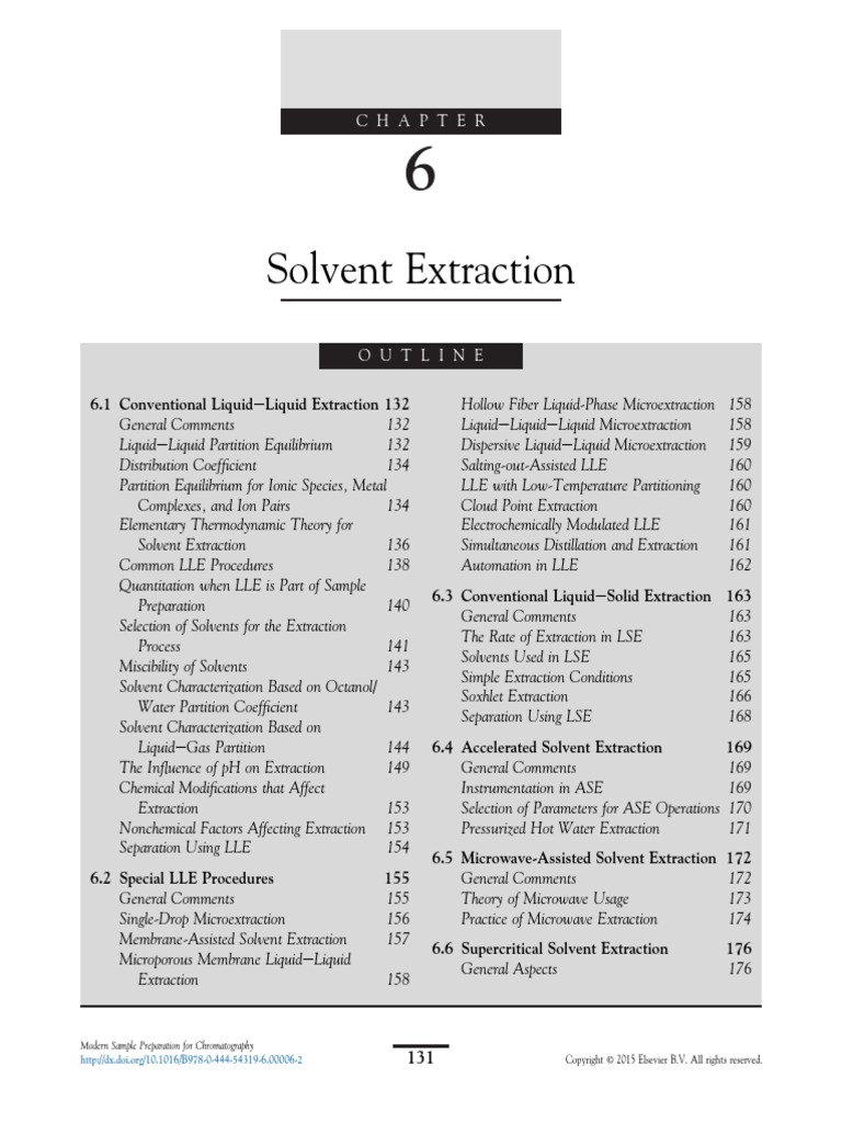 Solvent Extraction: Modern Sample Preparation For Chromatography © 2015 ...