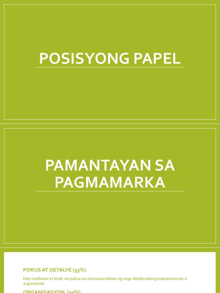 Pamantayan Sa Pagmamarka | PDF