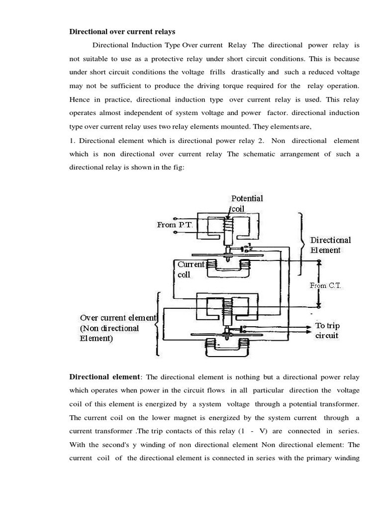 Directional Over Current Relays | PDF | Relay | Transformer