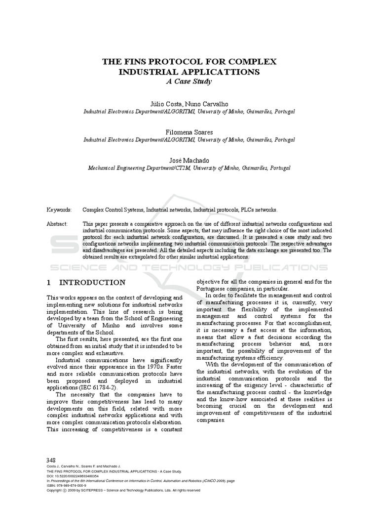 The Fins Protocol For Complex Industrial Applications | PDF ...