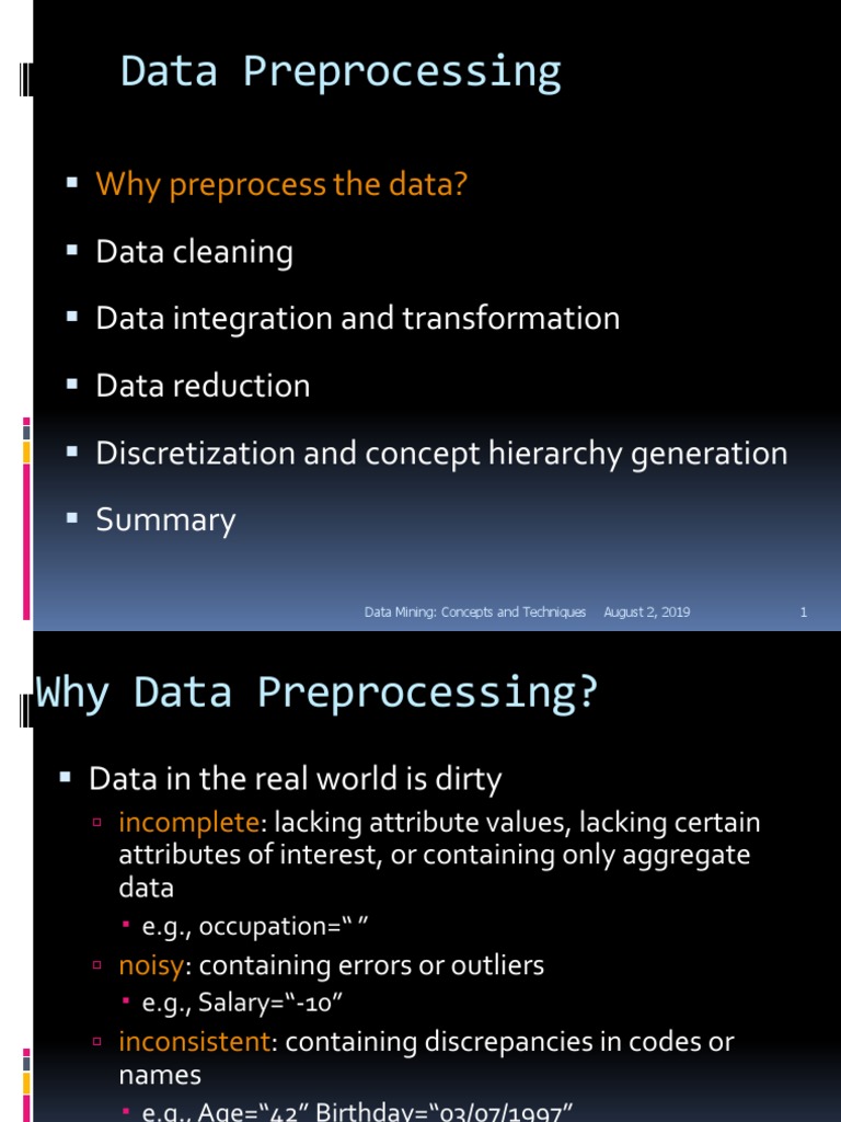 Data Preprocessing: Why Preprocess The Data? | PDF | Regression ...