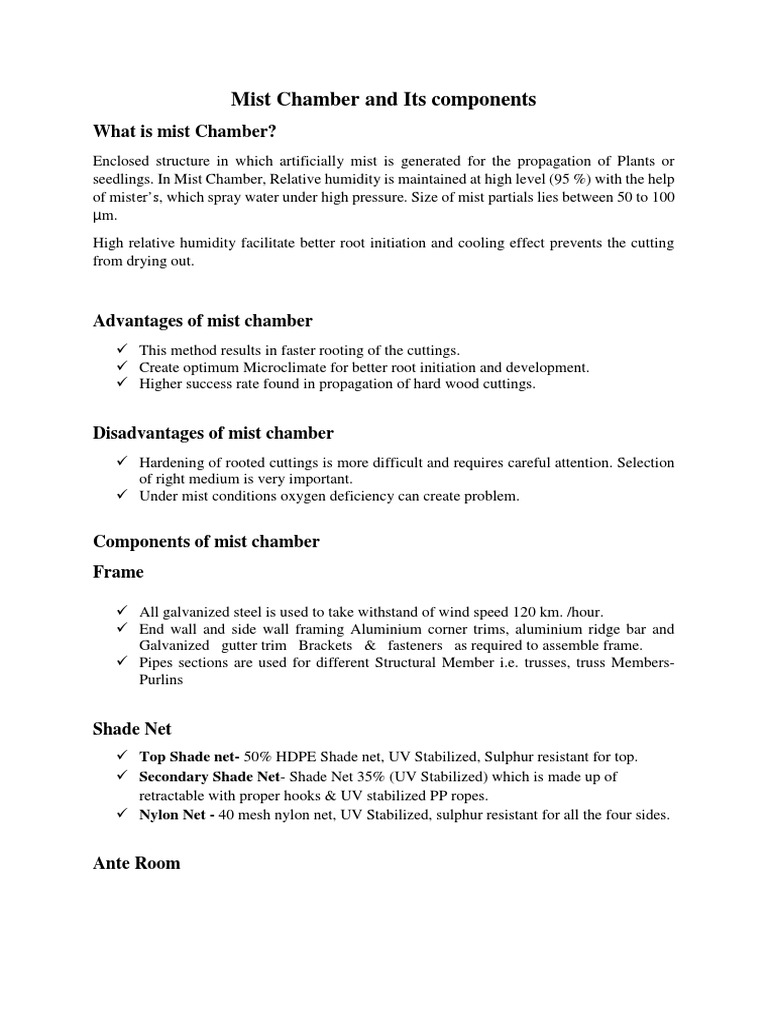 Mist Chamber and Its Components | PDF