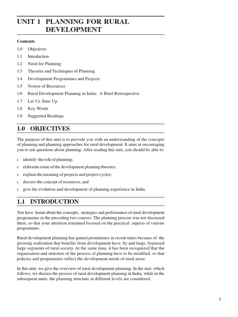 Rural Development Planning in India | PDF | Economic Development ...