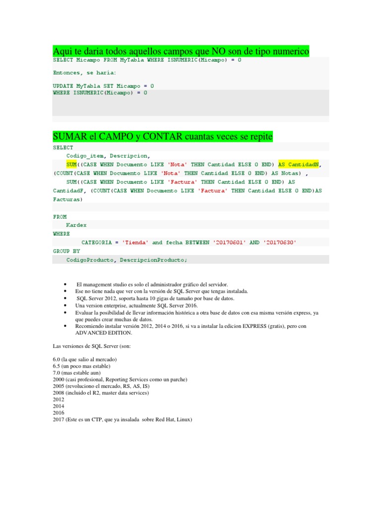 SQL Server | PDF | Servidor SQL de Microsoft | SQL