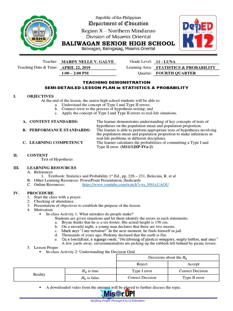 1:00 - 2:00 PM Teaching Demonstration Semi-Detailed Lesson Plan in ...