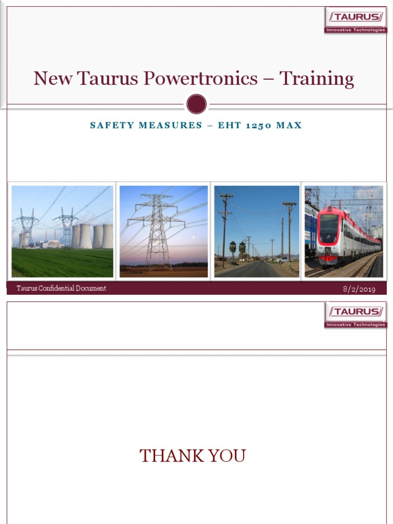New Taurus Powertronics - Training: Safety Measures - Eht 1250 Max | PDF