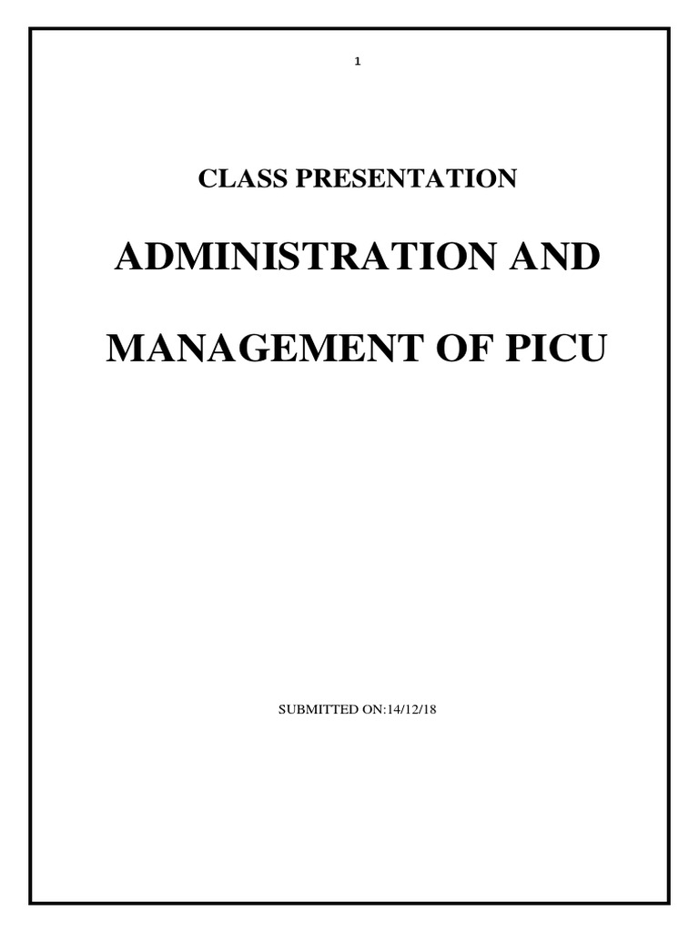 Administration of PICU Child Health Nursing | PDF | Intravenous Therapy ...