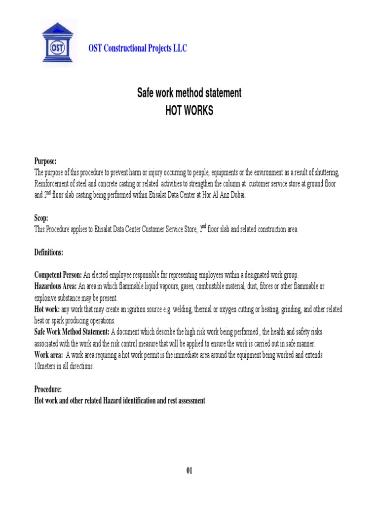 Hot Works SWMS | PDF | Personal Protective Equipment | Nature