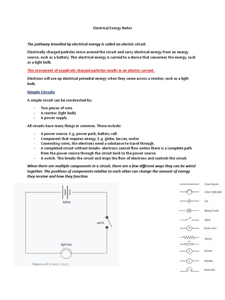 Electrical Energy Notes | Download Free PDF | Series And Parallel ...