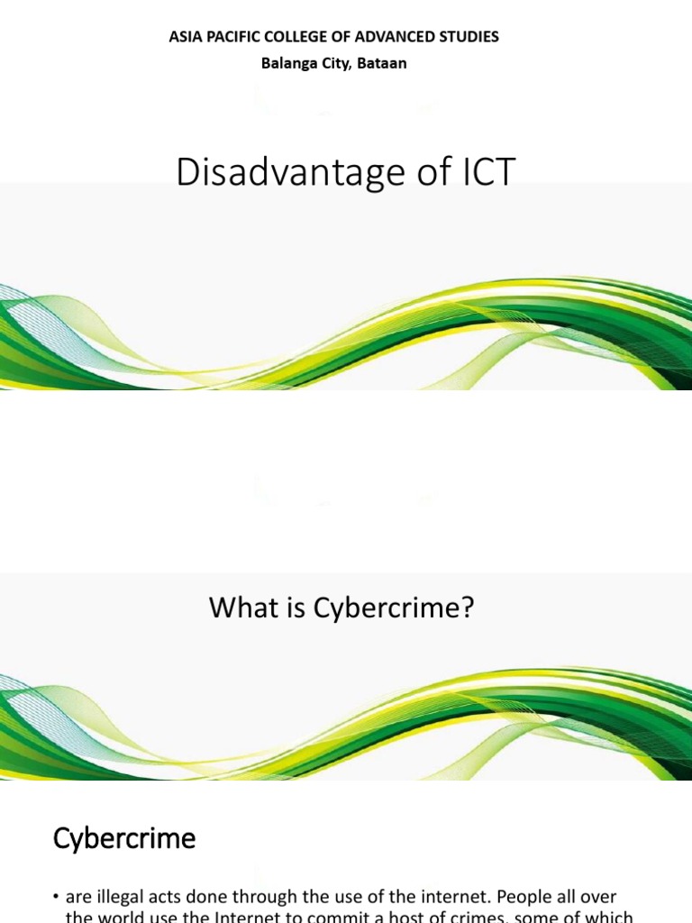 Disadvantage of ICT | PDF | Cybercrime | Phishing