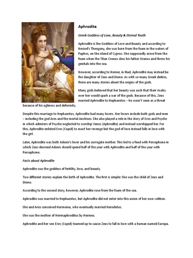 Aphrodite: Greek Goddess of Love, Beauty & Eternal Youth | PDF ...