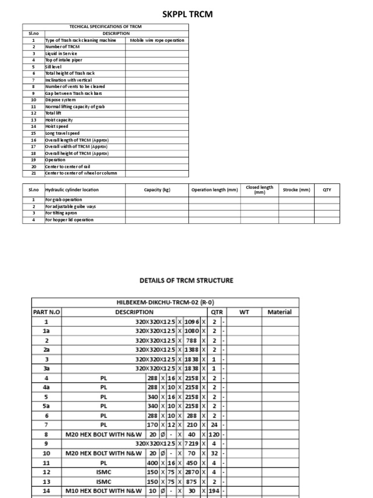 TRCM | PDF | Machines | Equipment