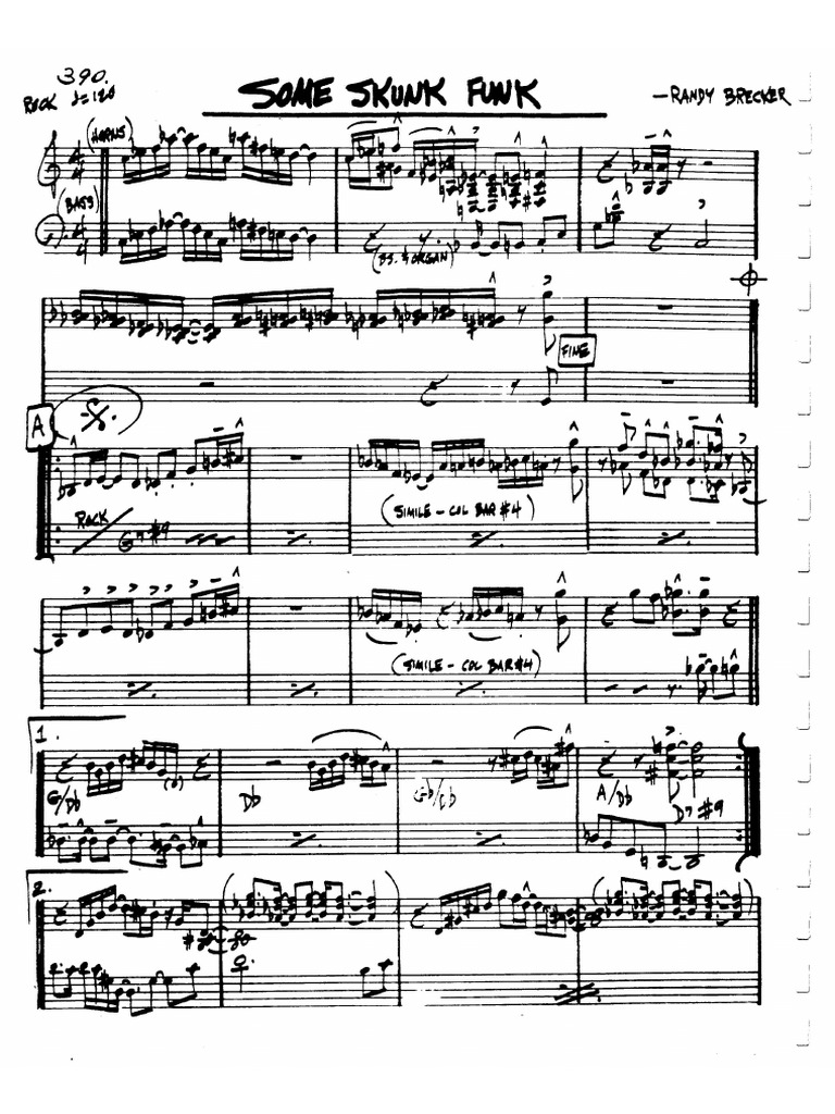 Brecker Brothers - Some Skunk Funk 2 | PDF | Saxophone | Jazz Music