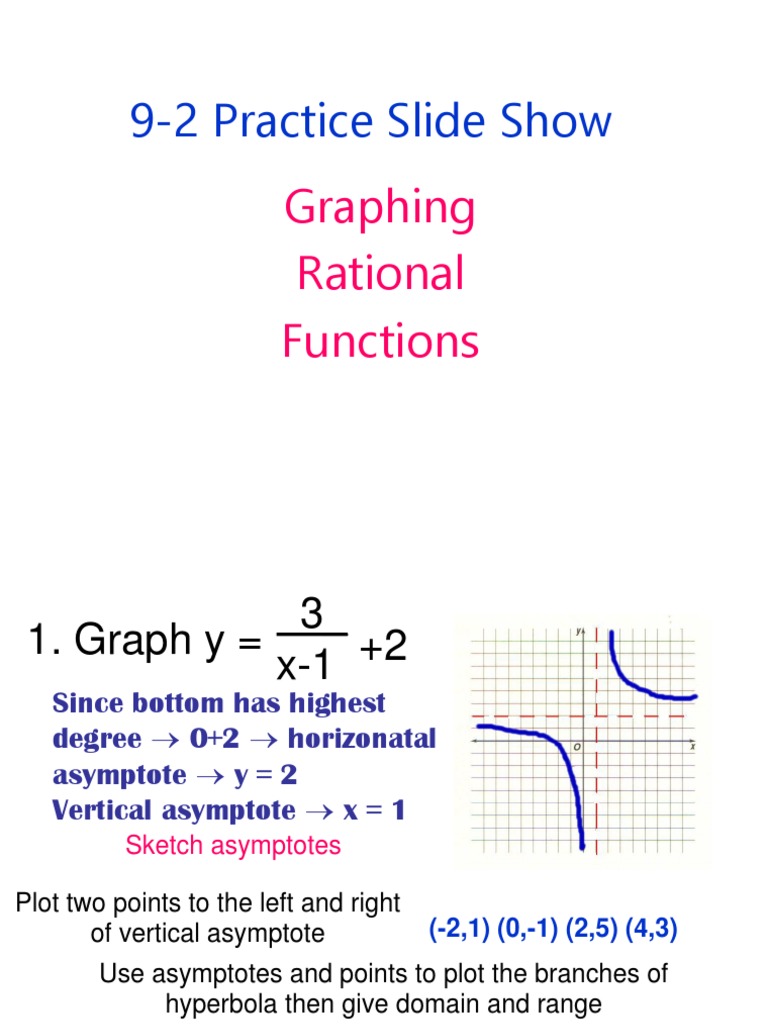 Graphing Rational Functions: Finding Domains, Ranges, And Asymptotes | Pdf