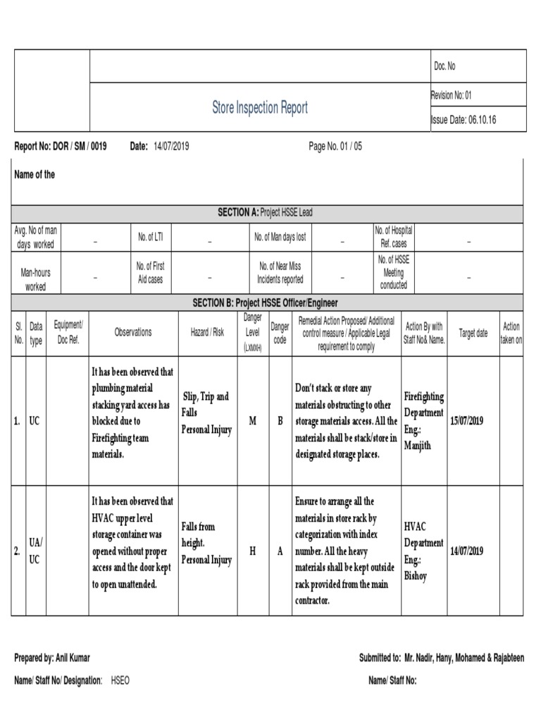 Site Observation Report | Download Free PDF | Safety | Business