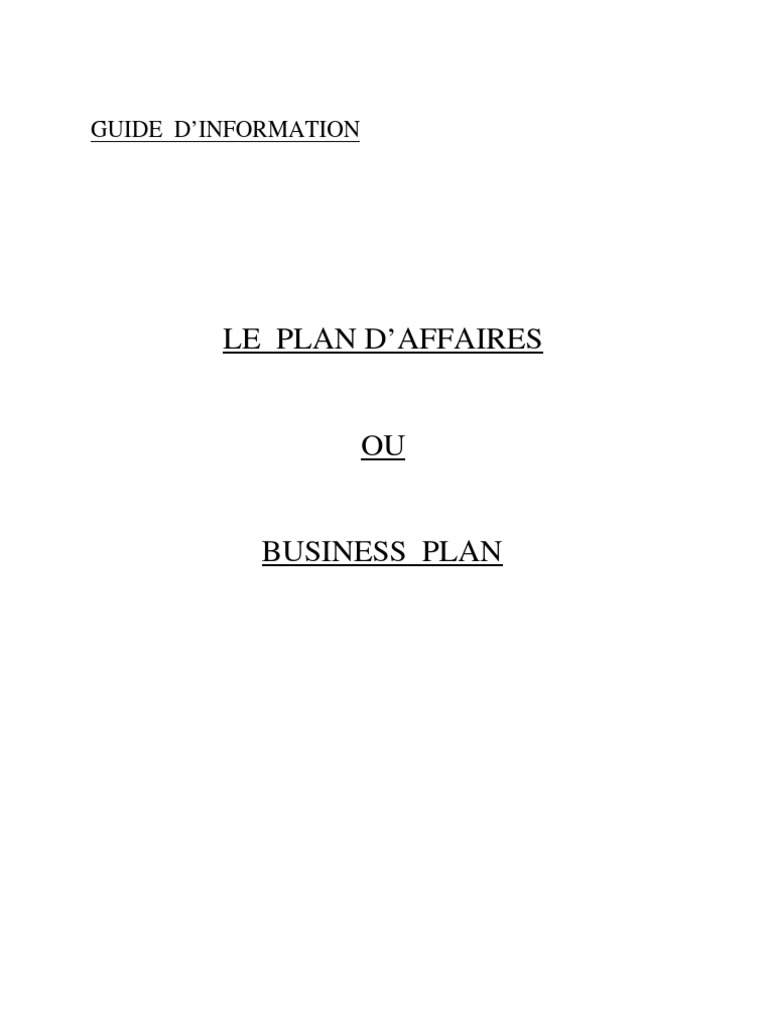 Guide Complet du Plan d'Affaires | PDF | Plan d'affaires | Banques