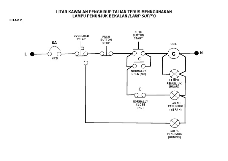 Litar Kawalan Amali 2 - Penghidup Talian Terus Menggunakan Lampu ...