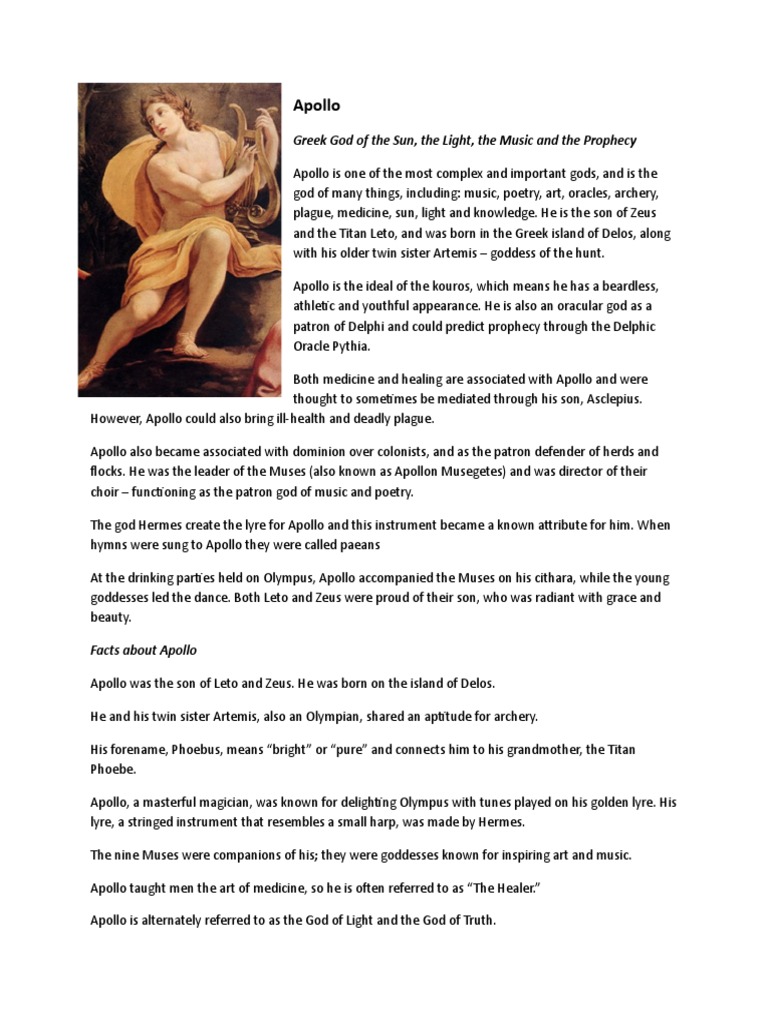 Apollo: Greek God of The Sun, The Light, The Music and The Prophecy ...