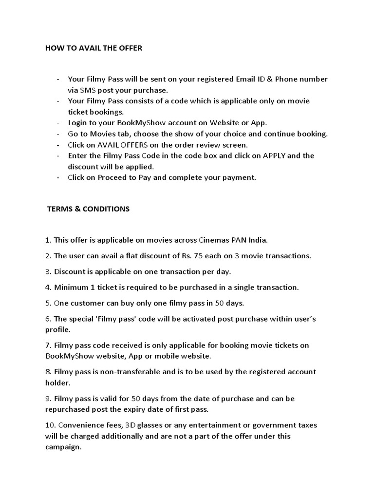 How To Avail The Offer | PDF | Business | Law