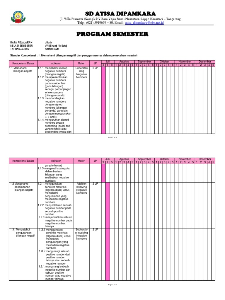 Prosem Math Grade 6 Fix | PDF