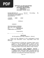 Petition For Recognition of Foreign Judgment Sample | PDF | Divorce ...