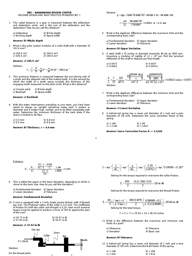 MDSP Set 1 PDF | PDF | Gear | Young's Modulus