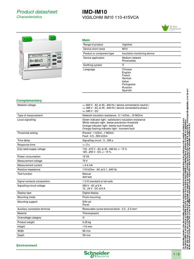 IM10 Datasheet | PDF | Alternating Current | Direct Current