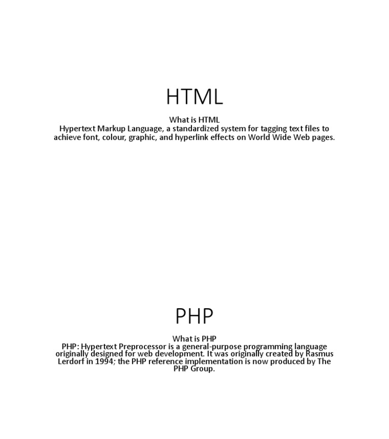 What Is HTML Hypertext Markup Language, A Standardized System For Tagging Text Files To Achieve ...