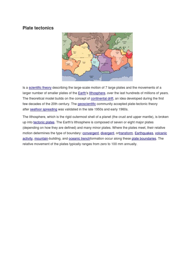 Plate Tectonics Template | PDF