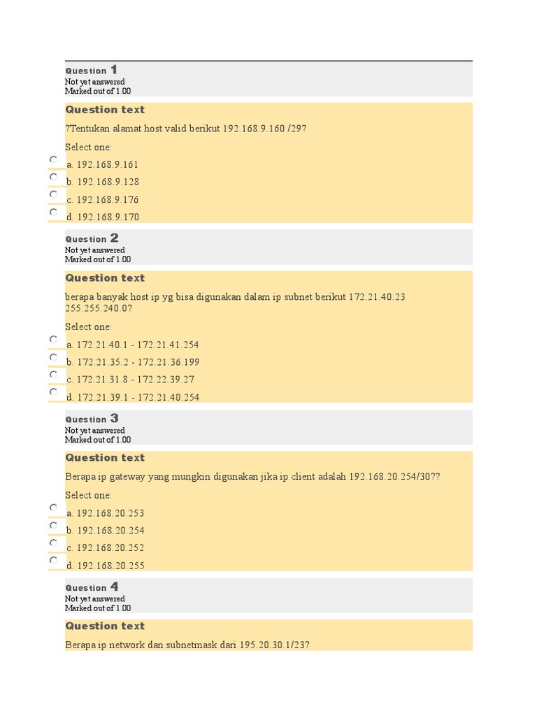 Soal Cisco | PDF | Ip Address | Network Layer Protocols