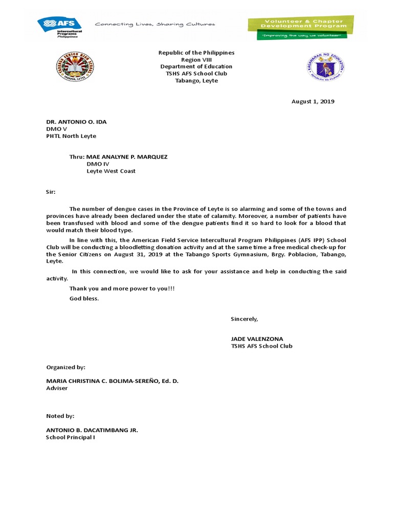 Blood Letting Letter For RHU | PDF