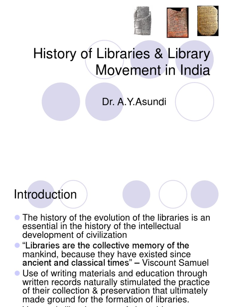 History of Library Movement in India | PDF | Libraries | School Library