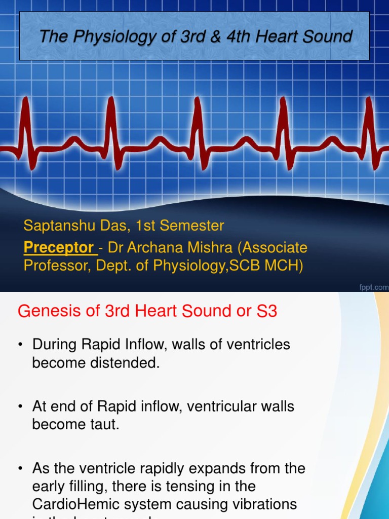 The Physiology of 3rd & 4th Heart Sound: Saptanshu Das, 1st Semester ...