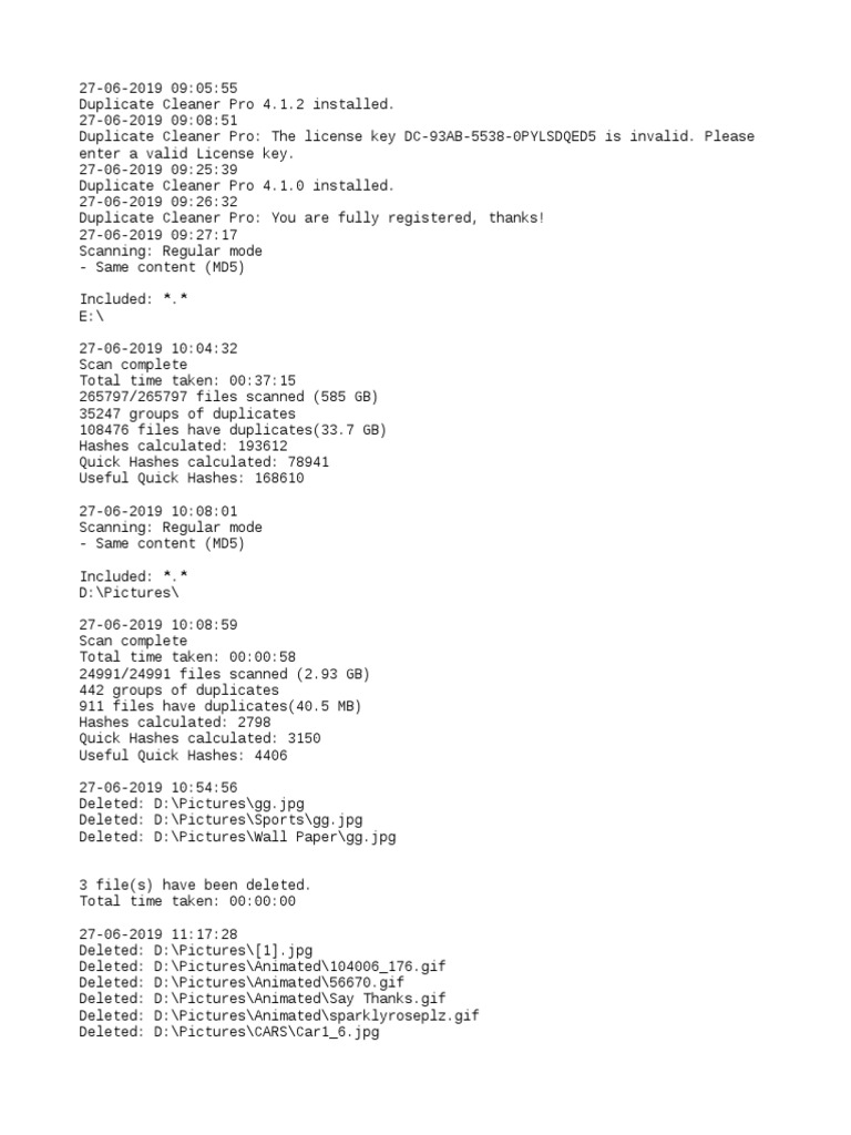 Duplicate Cleaner Log Pdf 