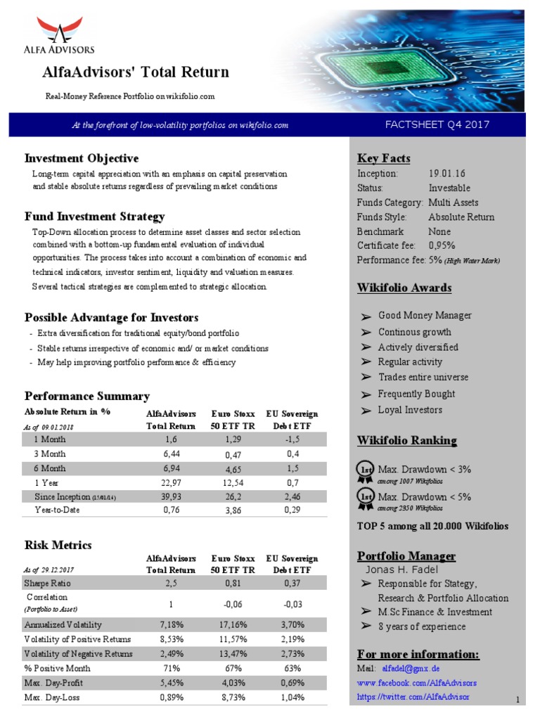 Factsheet AlfaAdvisor Total Return Q4 2017 | PDF | Exchange Traded Fund ...
