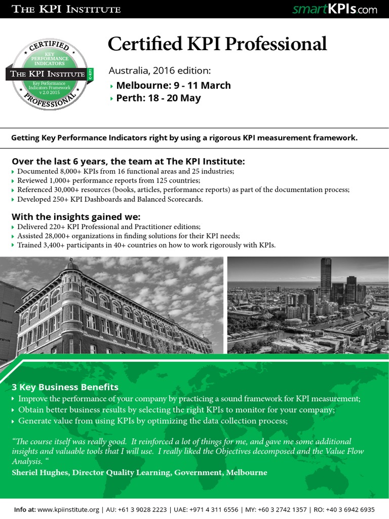 The KPI Institute C KPIP Australia | PDF | Performance Indicator ...