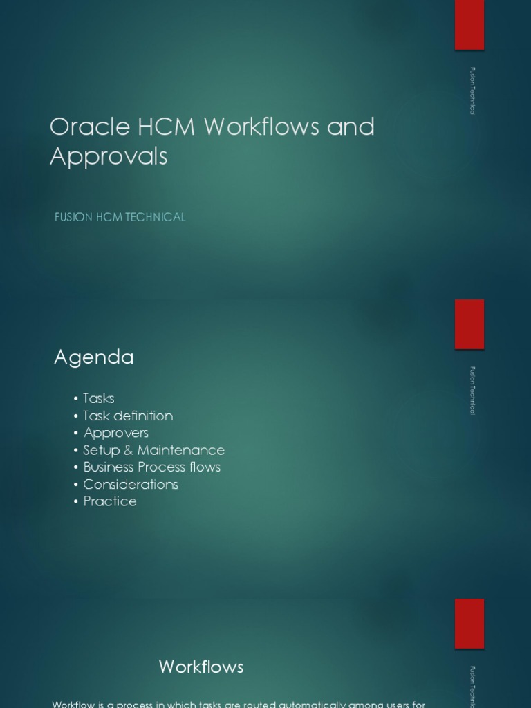 Oracle HCM Workflows and Approvals | PDF | Workflow | Business Process