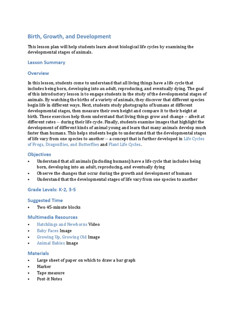 Birth Growth and Development | PDF | Infants | Adolescence