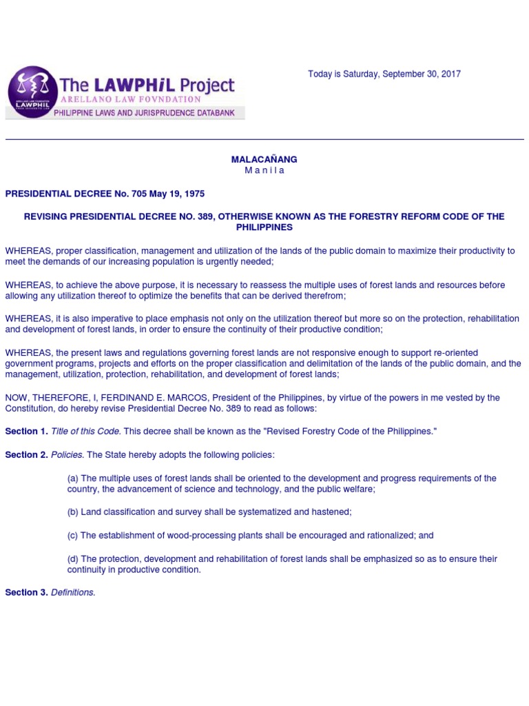 PD 705 | PDF | Forestry | Expense