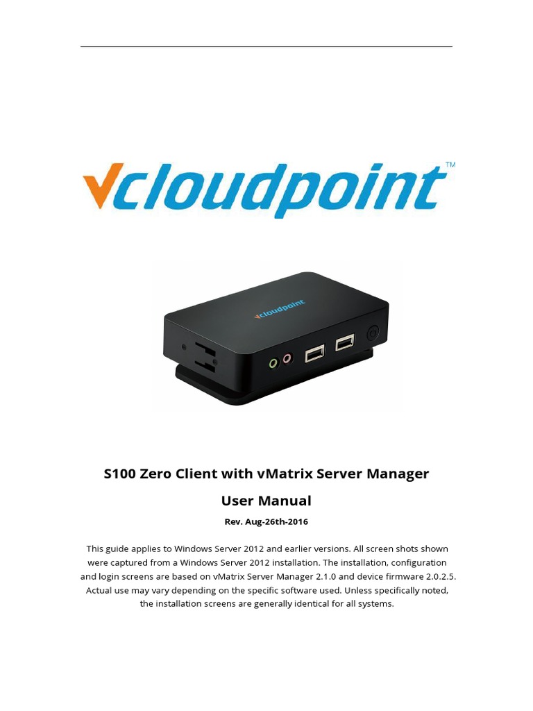 VCloudPoint Zero Client User Manual | PDF | Microsoft Windows | Wi Fi