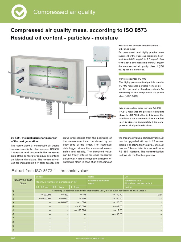 Cs - Compressed Air Quality | PDF | Humidity | Personal Computers