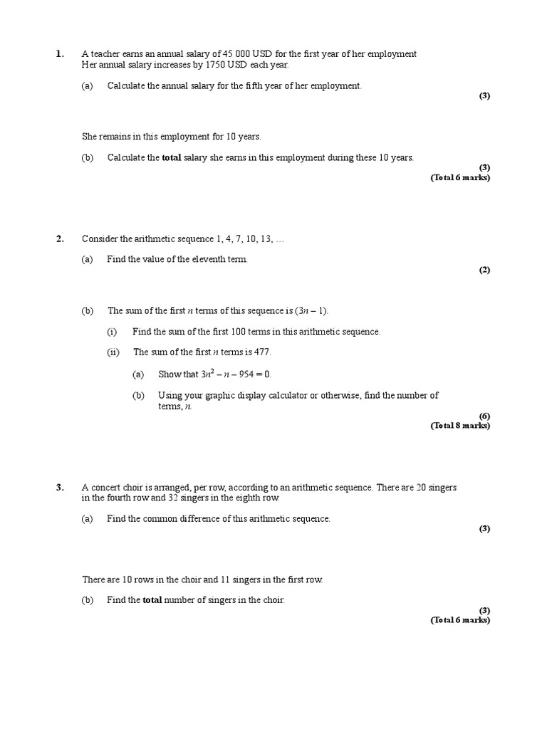 AP | PDF | Arithmetic | Sequence