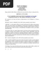 RA 10631: Animal Welfare Overview | PDF