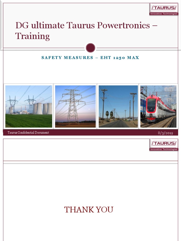 DG Ultimate Taurus Powertronics - Training: Safety Measures - Eht 1250 Max | PDF
