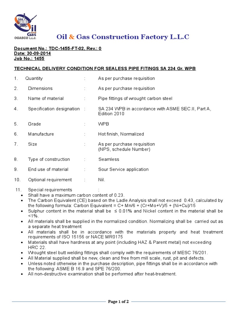Oil Gas Construction Factory L.L.C | PDF | Pipe (Fluid Conveyance ...